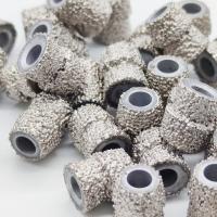 China Vacuum Brazed Double Beards Type Diamond Wire Saw Beads for Cutting Granite Quarrying for sale