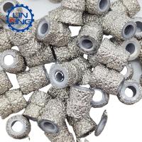 China Diamond Vacuum Brazed Double-Cone Wire Saw Beads for Marble Travertine Cutting in Brazil for sale