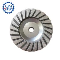 China Six Segmented Diamond Powder Cup Wheel for Resin Filled Round Turbo Granite Grinding for sale
