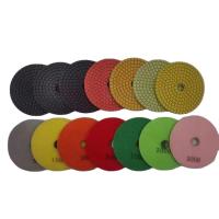 China Granite Marble Diamond Resin Polishing Pad Sandpaper Wet White Buff 3 Step Pad 100mm 125mm Tool for sale