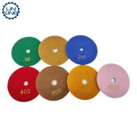 China Granite Marble Diamond Resin Polishing Pad Sandpaper Wet White Buff 3 Step Pad 100mm 125mm Tool for sale