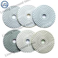 China Granite Marble Diamond Resin Polishing Pad Sandpaper Wet White Buff 3 Step Pad 100mm 125mm Tool for sale