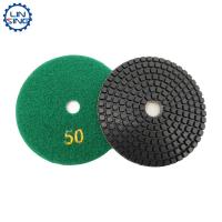 China Granite Marble Diamond Resin Polishing Pad Sandpaper Wet White Buff 3 Step Pad 100mm 125mm Tool for sale