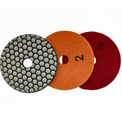 China Customized Colors 3 Step Resin Bond Flexible Polishing Pads for Granite Marble Best for sale