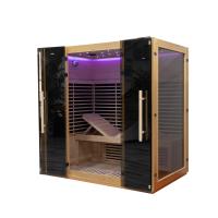 China Luxury 4 Person Home Infrared Sauna with Low EMF Carbon Heaters 120V for sale