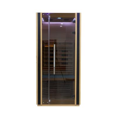 China 1 Person Full Spectrum Carbon Heater Indoor Wooden Infrared Sauna 90x90x190cm for sale