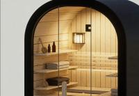 China Outdoor Spruce and Red Cedar Shaped Sauna Room for sale