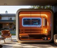 China Sitting Quietly in The Hemlock Cube Sauna Room for sale