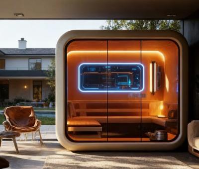 China Sitting Quietly in The Hemlock Cube Sauna Room for sale