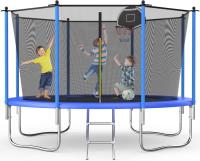 China 12FT Outdoor Trampoline with Safety Enclosure Reinforced Springs 300LB Capacity Family Fun for sale