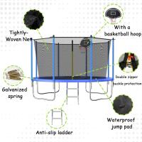 China 12FT Outdoor Trampoline with Safety Enclosure Reinforced Springs 300LB Capacity Family Fun for sale