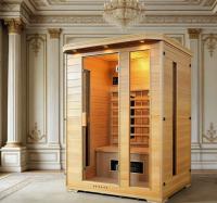China 3 Person Far Infrared Sauna Room Hemlock Wood 1800W Low EMF Carbon Heater Indoor for sale