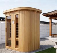 China Hemlock Solid Wood 2-Person Far Infrared Sauna 1800W Home Spa for sale