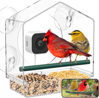 China Smart Window Bird Feeder with 2K HD Camera for Outdoor Bird Watching for sale