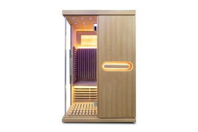 China 2 Person Far Infrared Dry Sauna Room 1800W Hemlock Wood WiFi Control Panel for sale