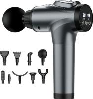China Percussion Massage Gun 12mm Deep Tissue 3200 RPM with 9 Heads Silent Brushless Motor for sale