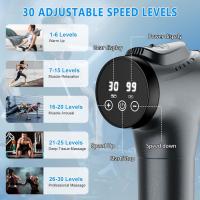 China Percussion Massage Gun 12mm Deep Tissue 3200 RPM with 9 Heads Silent Brushless Motor for sale