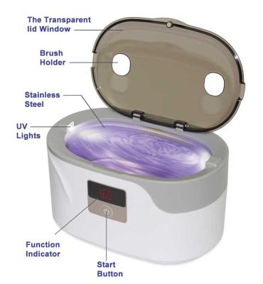 China UV Ultrasonic Cleaner Dental Retainer Cleaning Machine 3 6 10 Min Modes for sale