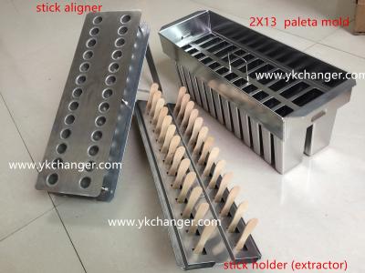 China Mexican Paletas ice cream forms molds 2x13 26cavities ataforma type 123ml with extractor for sale