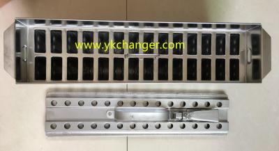 China Stainless steel popsicle molds ice pop molds 2X14 28mold 63ml brida ataforma type with plain stick holder for sale