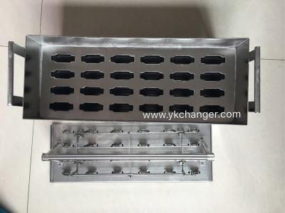 China Stainless steel popsicle molds ice cream molds italian type gelato molds stick house 4x6 24 sticks with stick holder for sale