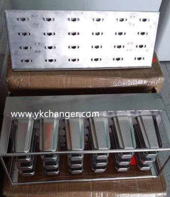 China Popsicle molds stainless steel ice cream molds italian type gelato molds stick house 4x6 24 sticks with stick holder for sale