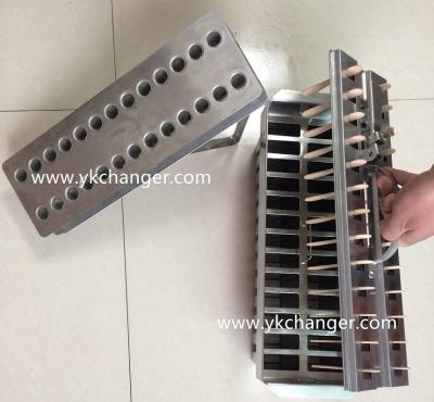 China Hard ice cream molds mexican paletas 123ml with 35ml filling 2x13 stainless steel with helix stick holder and aligner for sale