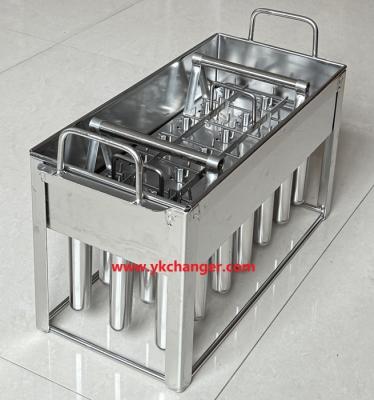 China Stainless steel ice lolly moulds popsicle ice cream molds customized shape 3X7 21sticks with stick holder for sale