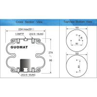 China Triangle 6325 4504 Suspension Air Springs Double Convolutions 251mm Max. OD for sale