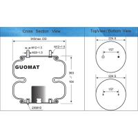 China Airsustech Air Spring Assembly Modificated Air Inlet M12*1.5 Double Convoluted Cross 2B7550 for sale