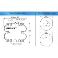 China 1/4NPTF Double Convoluted Rubber Suspension Air Springs Air Bellow Triangle 6316 4363 for sale