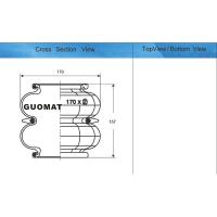 China Air Bag Rubenu 170X2 Double Convoluted Air Spring Bellows 170mm Outside Diameter  157mm Height for sale