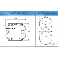China 205mm Double Convoluted Air Spring G3/4 Centered Air Inlet Firestone W01-358-7325 Contitech FD 120-20 509 for sale