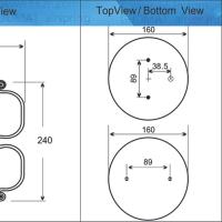 China 1/2-13UNC Bolt 2 Convoluted Air Spring Contitech FD 200-25 FD200-25 G3/4 Air Fittings for sale