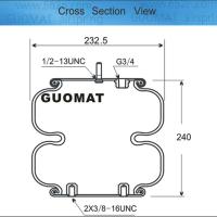 China 1/2-13UNC Bolt 2 Convoluted Air Spring Contitech FD 200-25 FD200-25 G3/4 Air Fittings for sale