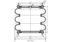 China FT412-32 DS Industrial Air Springs Triple Convoluted Air Bag Rubber 12