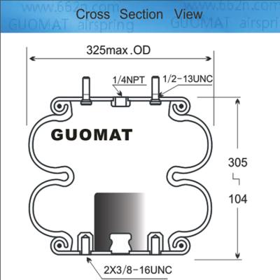 China Firestone W01-358-7406 Double Convoluted Air Spring Assembly Contitech FD 330-22 365 Goodyear 2B12-426 for sale
