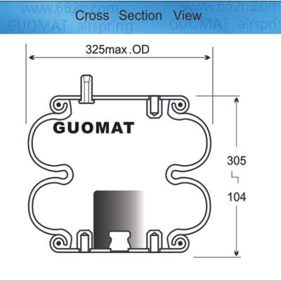 China 325mm Max. OD Firestone W01-358-7408 Air Spring Contitech FD 330-22 366 Double Convoluted Pneumatic Actuator for sale