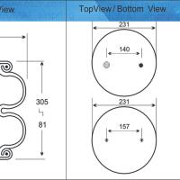 China Double Convoluted Air Spring Assy Firestone W01-358-7429 Contitech FD 330-22 343 For Hendrickson S13052 for sale
