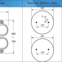 China Continental FD 330-22 334 Double Convoluted Air Spring Bulk Bag Filling Air Bellow Assy Firestone W01-358-7437 for sale