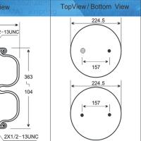 China Firestone W01-358-7555 Double Convoluted Air Spring Contitech FD 331-26 480 With Bumper for sale