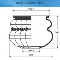 China Double Convoluted Air Spring Bellows HINO 49711-1010 497111010 Rubber Air Bag for sale