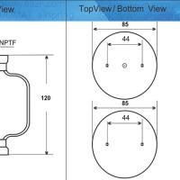 China Goodyear 1B5-2 579 913 502 Helper Air Bag One Convoluted 3/4-14NPTF Air Inlet Pneumatic Spring for sale