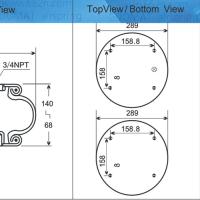 China Single Convoluted Rubber Bumper Air Spring Firestone W01-358-7094 WO13587094 for sale