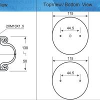 China M-25E M25E One Convoluted Air Spring M10 PT1/4 Gas Hole 203mm for sale