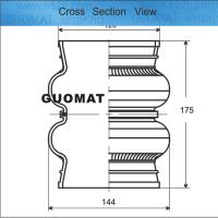 China Air Lift 5814 Industrial Suspension Air Springs Double Convoluted Rubber Bellow for sale