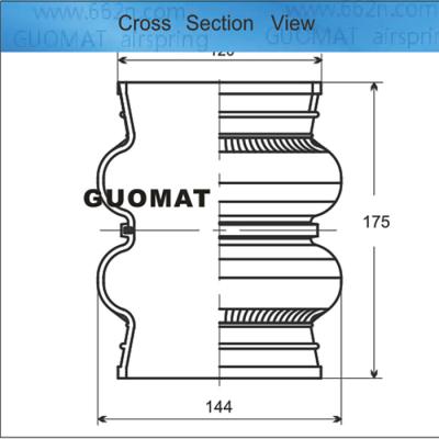 China Air Lift 5814 Industrial Suspension Air Springs Double Convoluted Rubber Bellow for sale