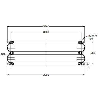 China Firestone W01-M58-6970 Industrial Air Springs 40-M10 Mounting Threads For Oscillating Equipment for sale