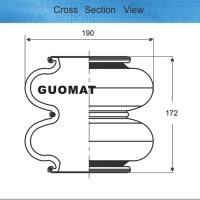 China Rubber Double Convoluted Air Springs Industrial Pneumatic Bellow Firestone 206C W01-358-0351 for sale