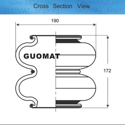 China Rubber Double Convoluted Air Springs Industrial Pneumatic Bellow Firestone 206C W01-358-0351 for sale